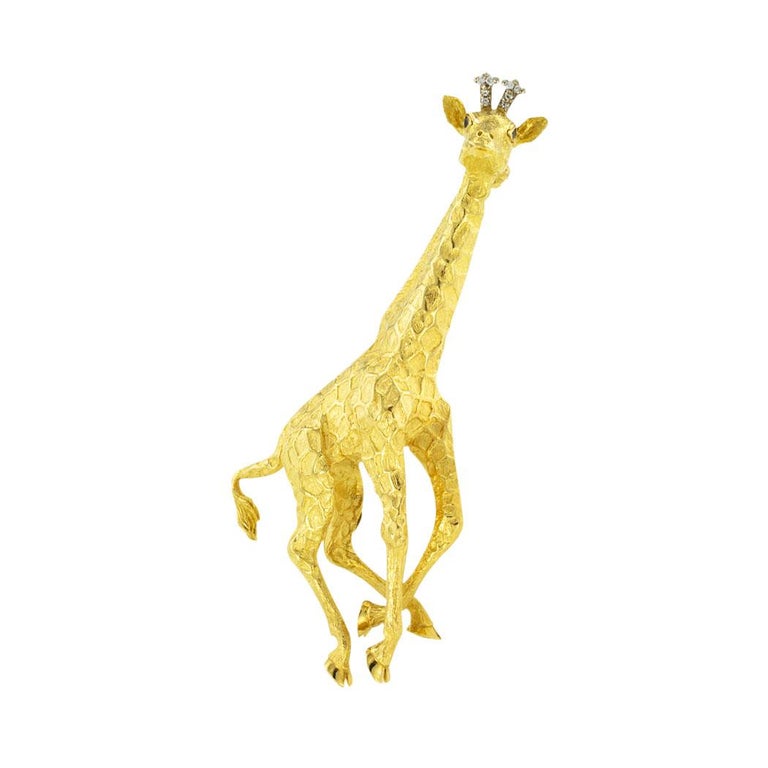 Tiffany and Co Giraffe Yellow Gold Brooch For Sale at 1stDibs