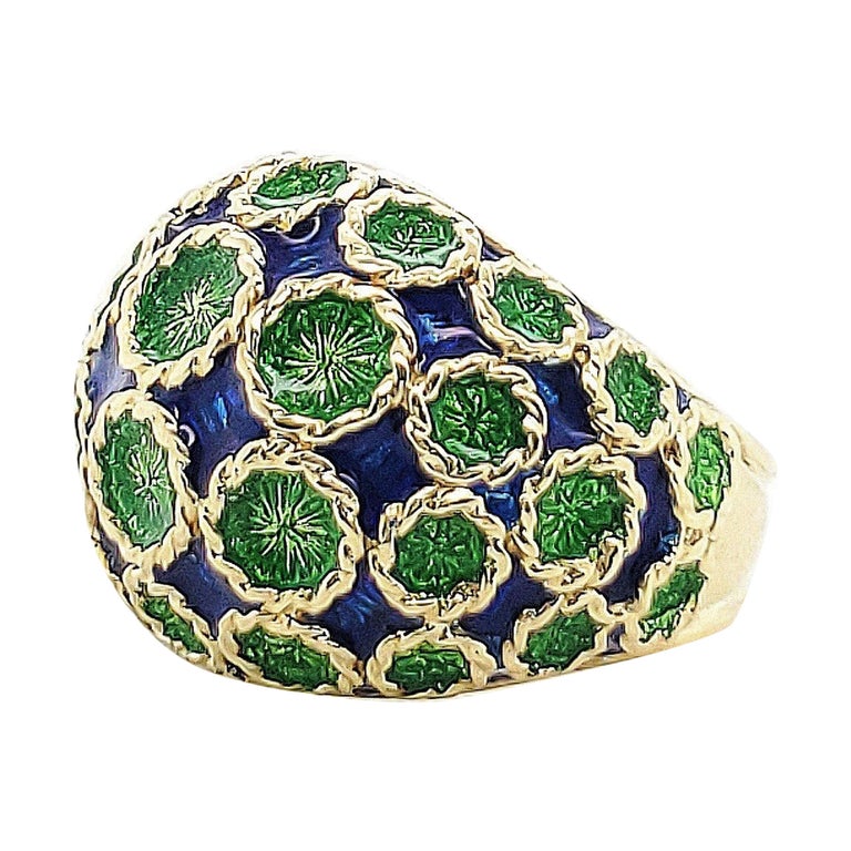 Tiffany and Co. Gold and Enamel Bombe Ring at 1stDibs