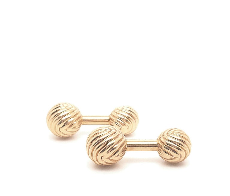 Tiffany and Co. Gold Barbell Cufflinks at 1stDibs | tiffany gold cufflinks