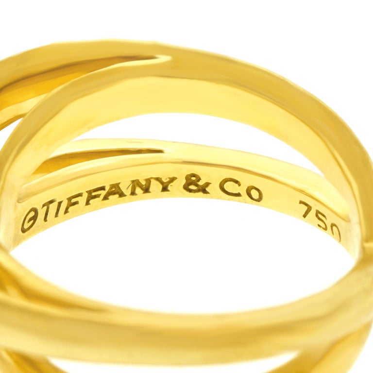 Tiffany and Co. Gold Cross Over Ring at 1stDibs