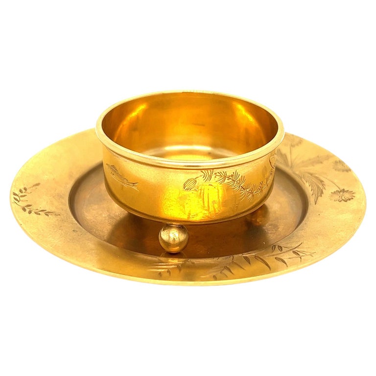 Tiffany and Co. Gold Cup and Saucer For Sale at 1stDibs