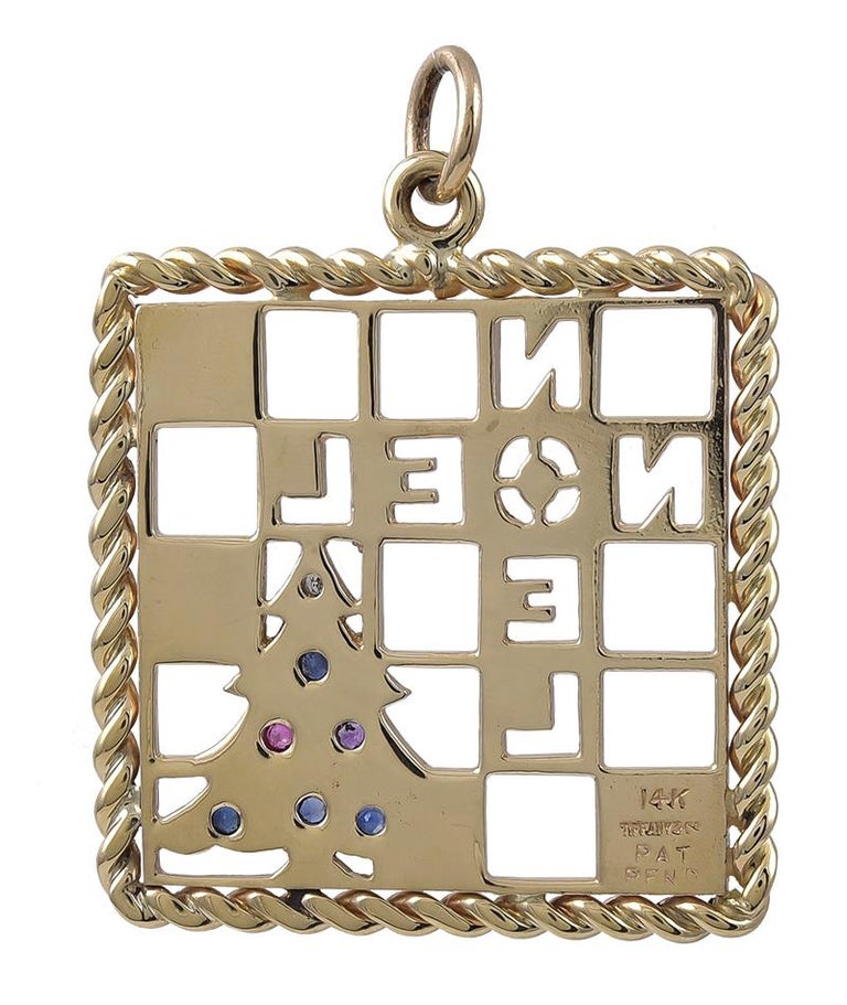 Tiffany and Co. Gold Gemset Christmas Charm at 1stDibs