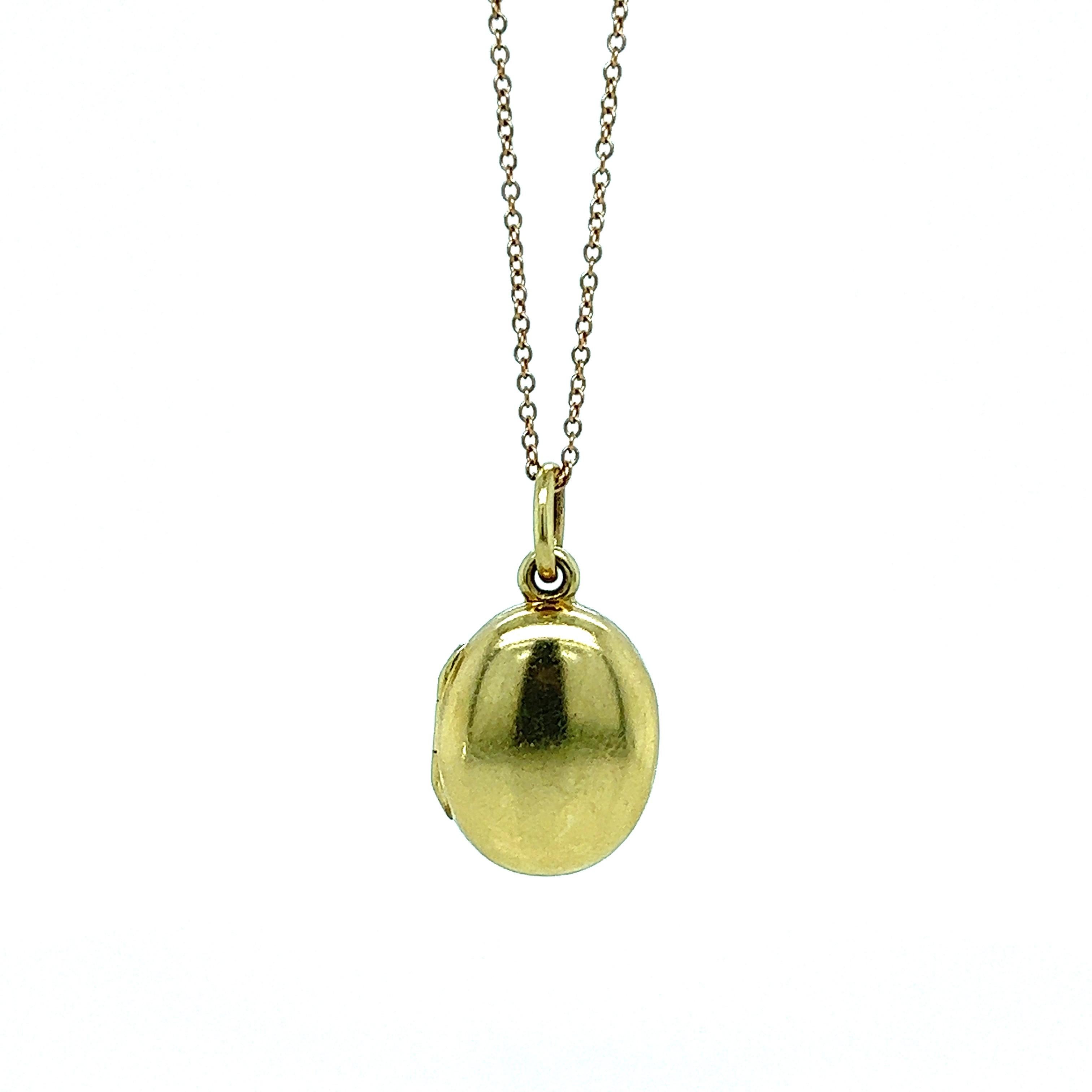 Tiffany and Co. Gold Pendant Locket For Sale at 1stDibs