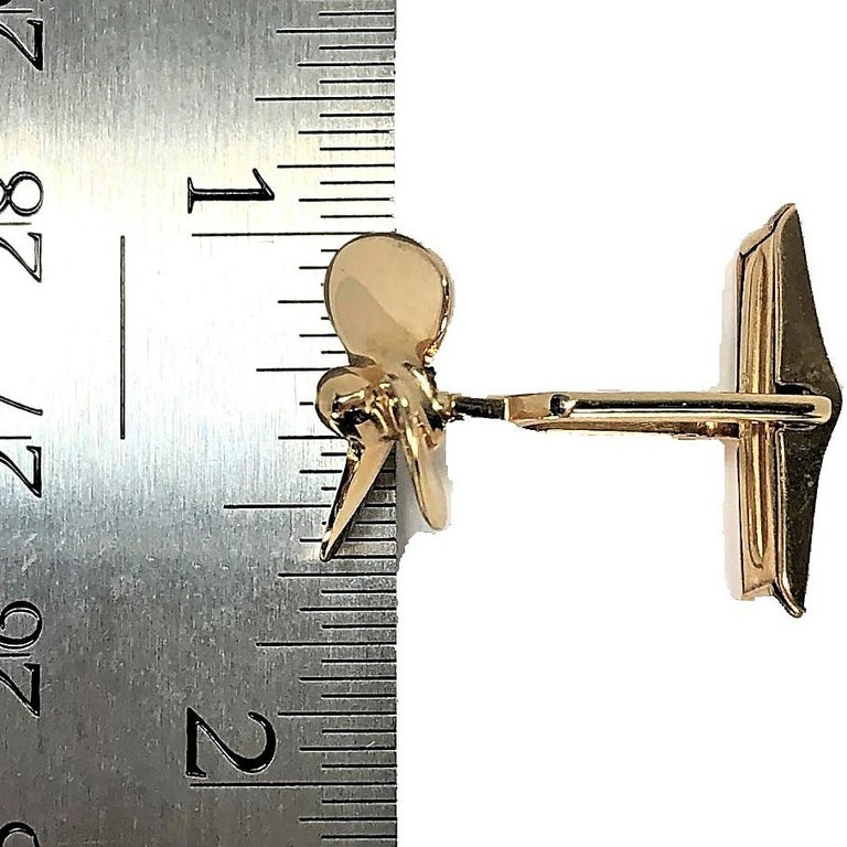 Tiffany and Co. Gold Propeller Cuff Links For Sale at 1stDibs