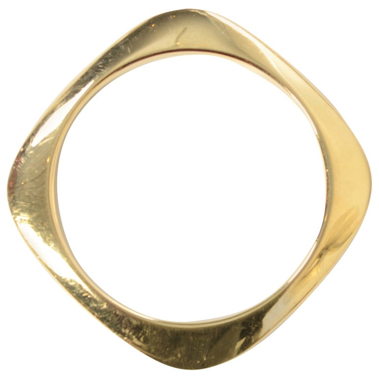Tiffany and Co. Gold Square Bangle Bracelet For Sale at 1stDibs | 18k ...