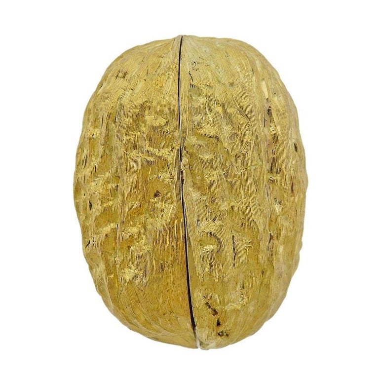 Tiffany and Co. Gold Walnut Shell Box at 1stDibs