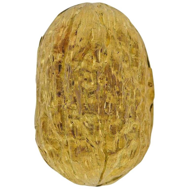 Tiffany and Co. Gold Walnut Shell Box at 1stDibs