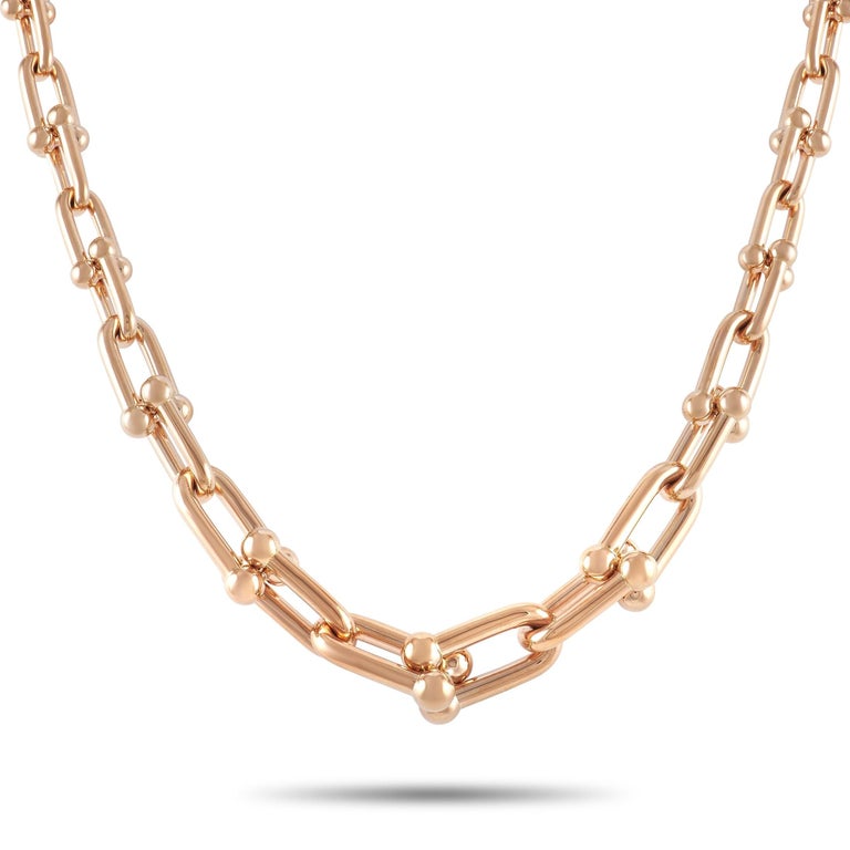 Tiffany and Co. HardWear 18K Rose Gold Graduated Link Necklace For Sale ...