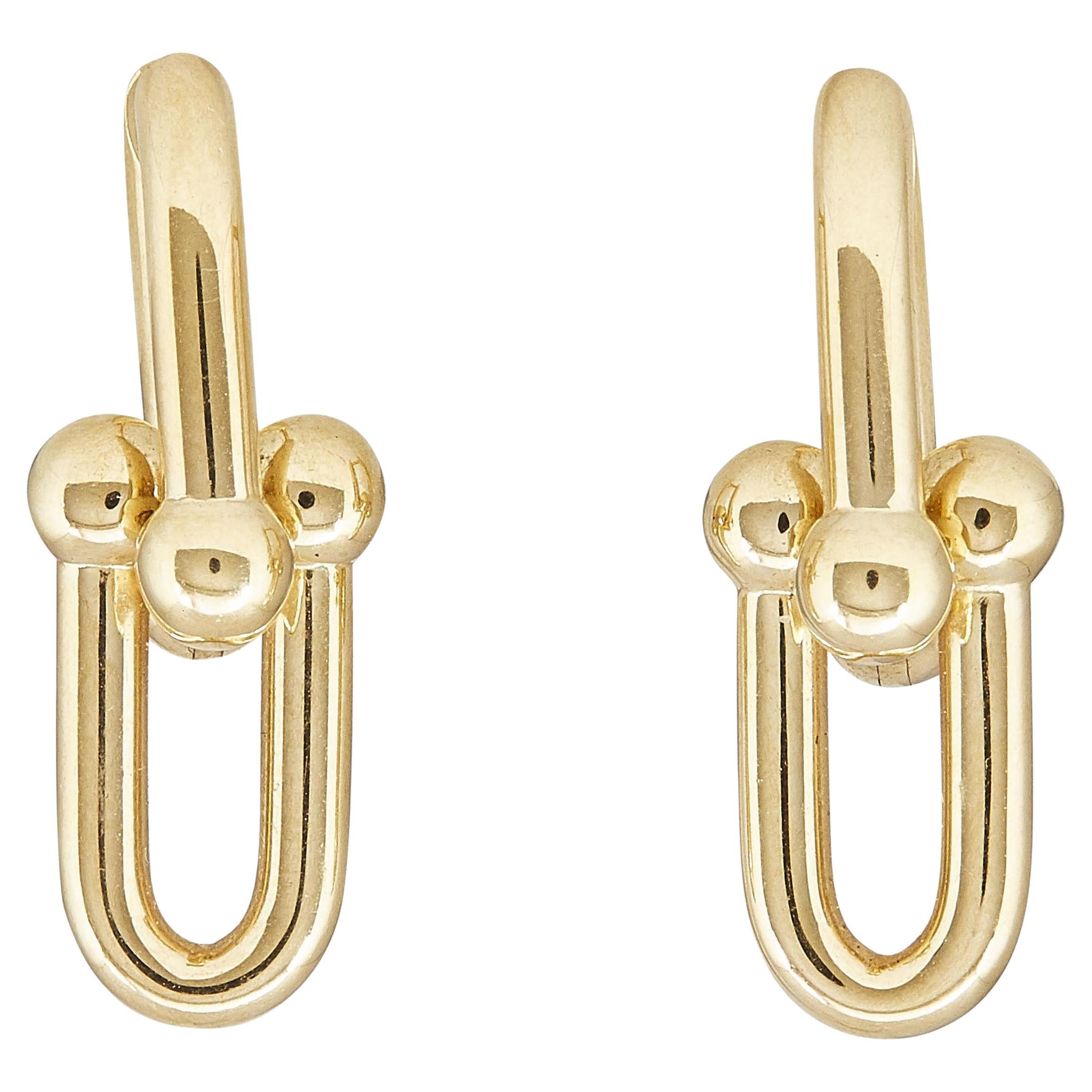 Tiffany And Co HardWear Earings Medium Link 18K Yellow Gold For Sale