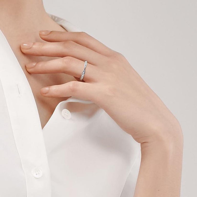Tiffany and Co. Harmony Diamond Platinum Band Ring For Sale at 1stDibs