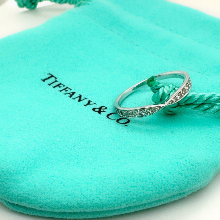 Tiffany and Co. Harmony Diamond Platinum Band Ring For Sale at 1stDibs