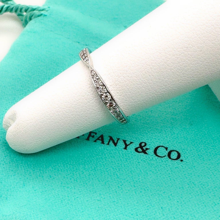 Tiffany and Co. Harmony Diamond Platinum Band Ring For Sale at 1stDibs