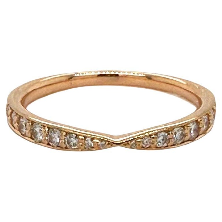 Tiffany and Co. Harmony Diamond Rose Gold Band Ring For Sale at 1stDibs