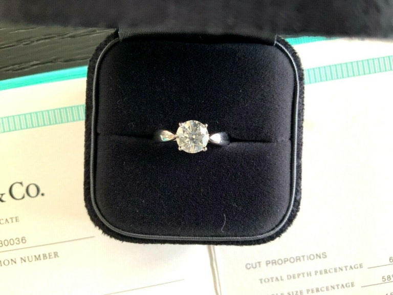 Tiffany and Co. Harmony Platinum and Diamond Ring 1.02 Carat Internal ...