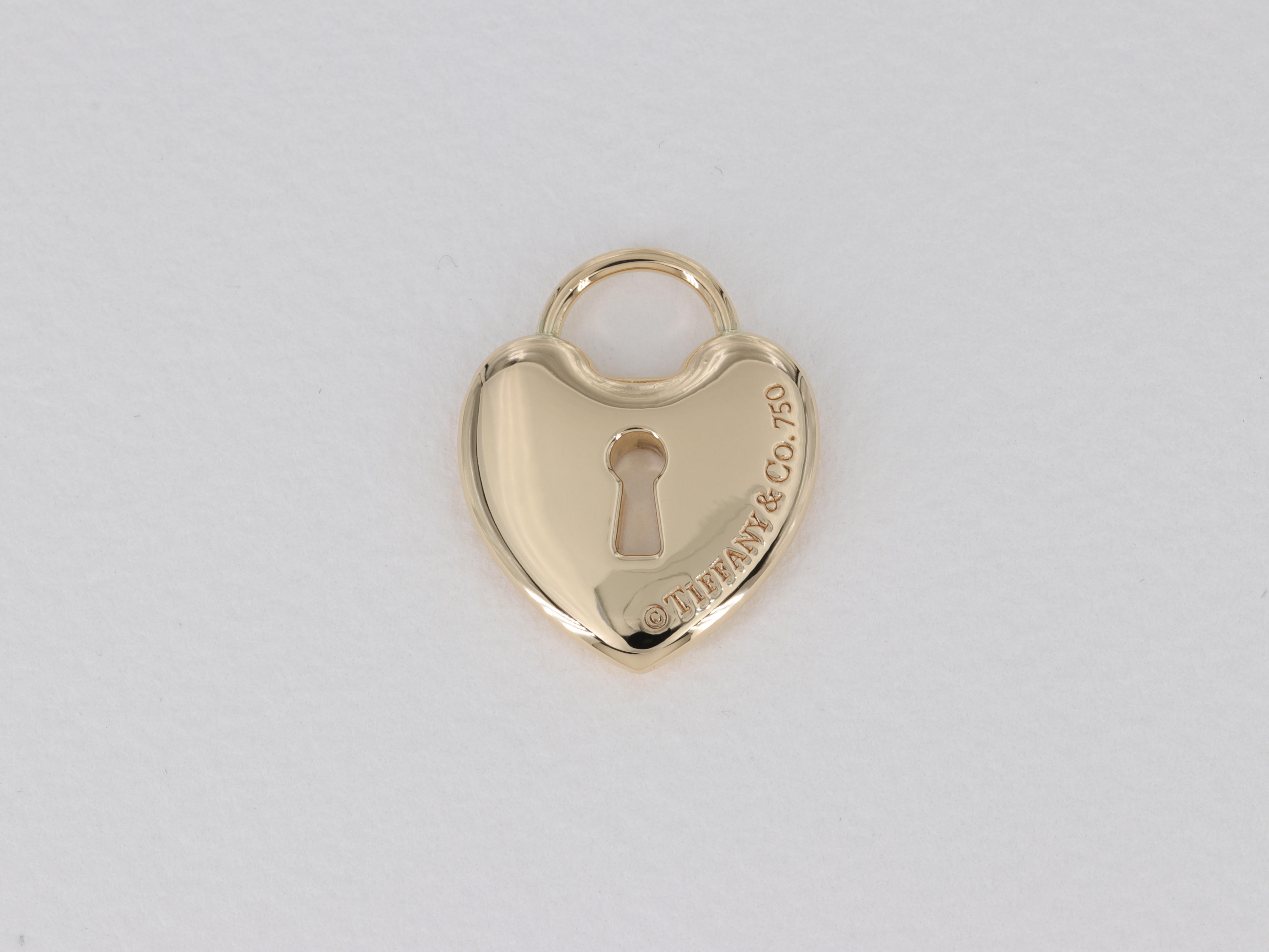 Tiffany and Co. Heart "Locket" Pendant in 18 Karat Yellow Gold For Sale ...