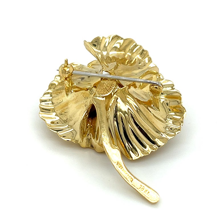 Tiffany and Co. Henkel and Grosse Modernist Gold Flower Pin For Sale at ...
