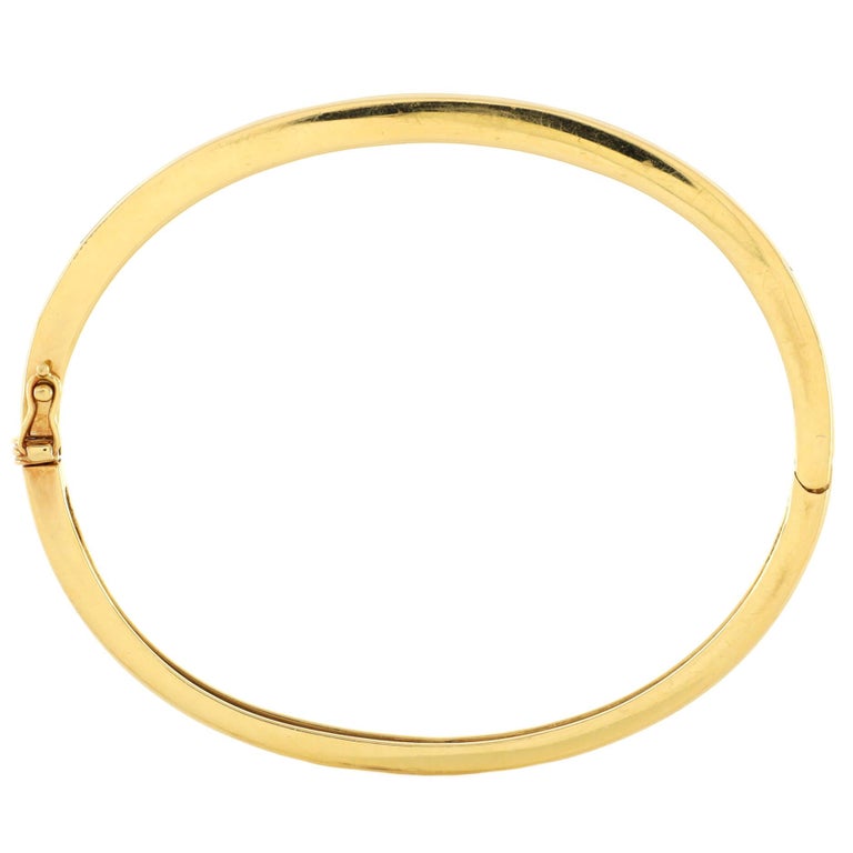 Tiffany and Co. Hinged Bangle Bracelet 18k Yellow Gold with Rubies and ...