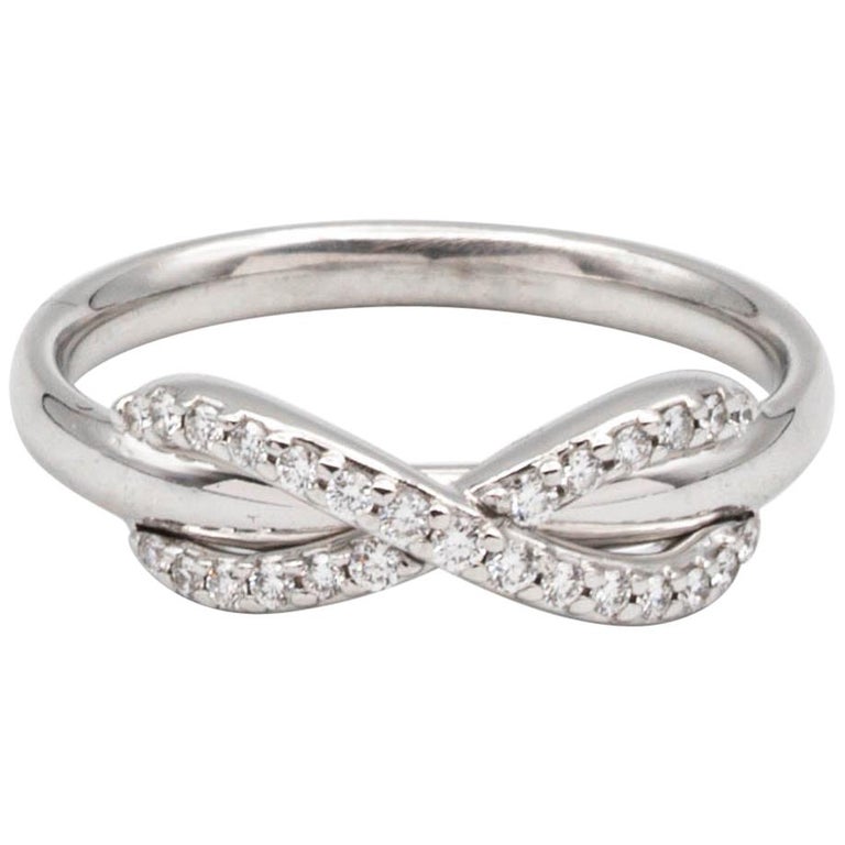 Tiffany and Co. Infinity Diamond Ring in 18 Karat Gold at 1stDibs