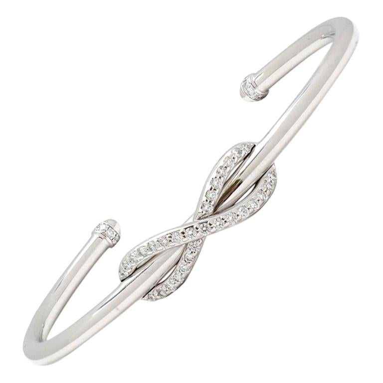 Tiffany and Co. ''Infinity'' White Gold and Diamond Cuff Bracelet at ...