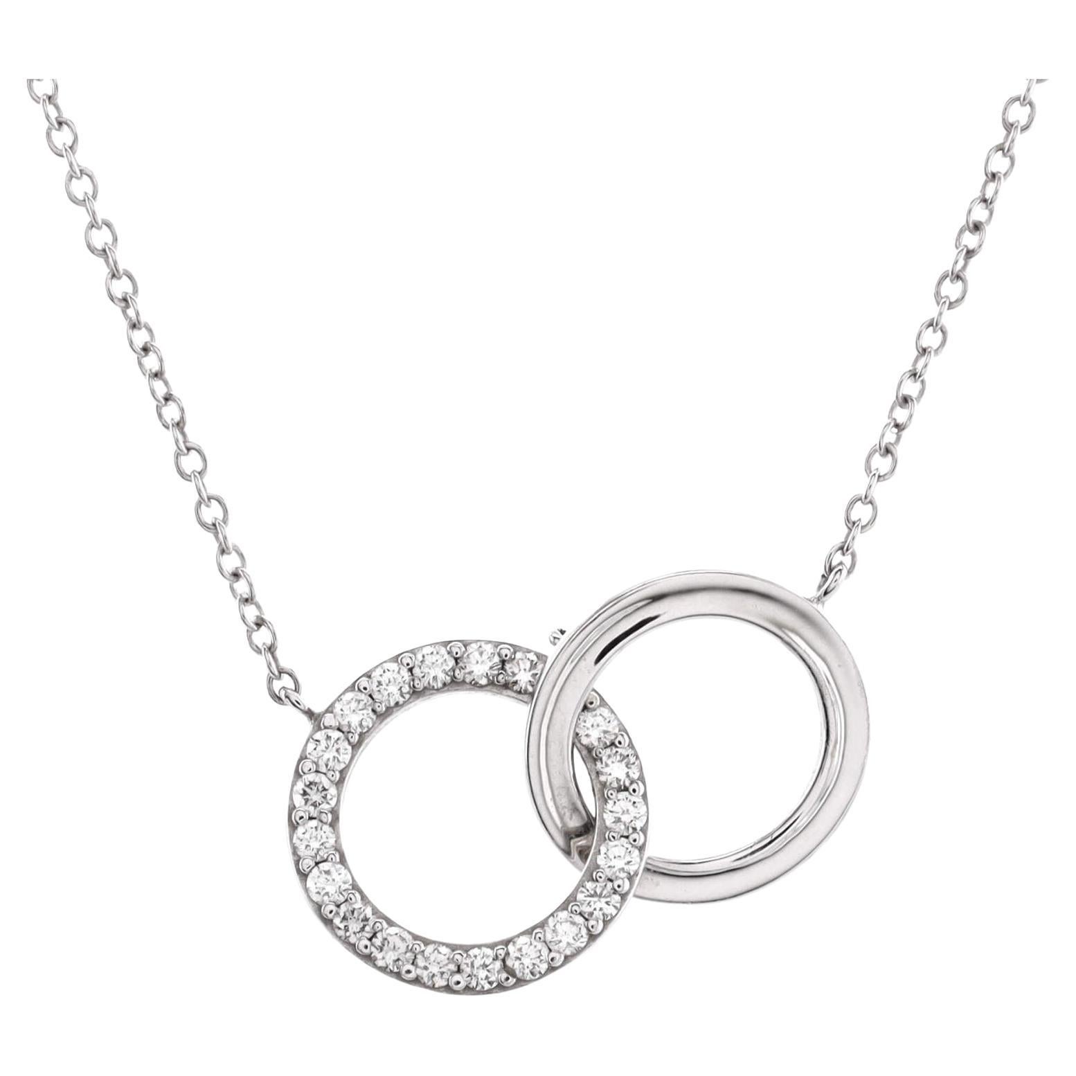 Tiffany and Co. Triple Interlocking Circles Pendant Necklace 18k White ...