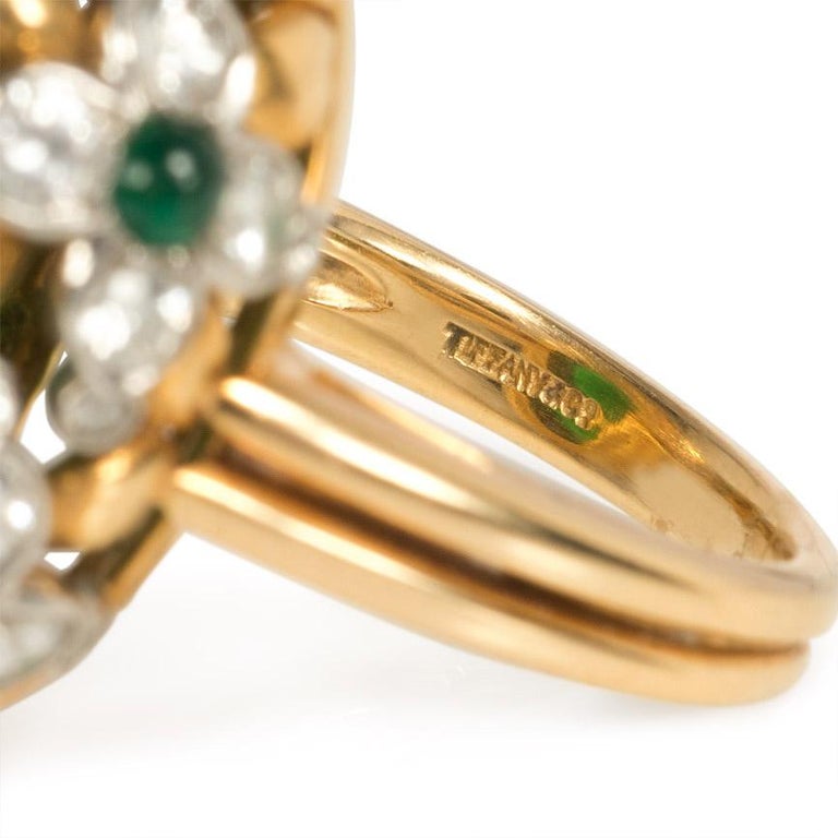 Tiffany and Co. Jade Cocktail Ring in a Gold, Diamond, and Emerald ...