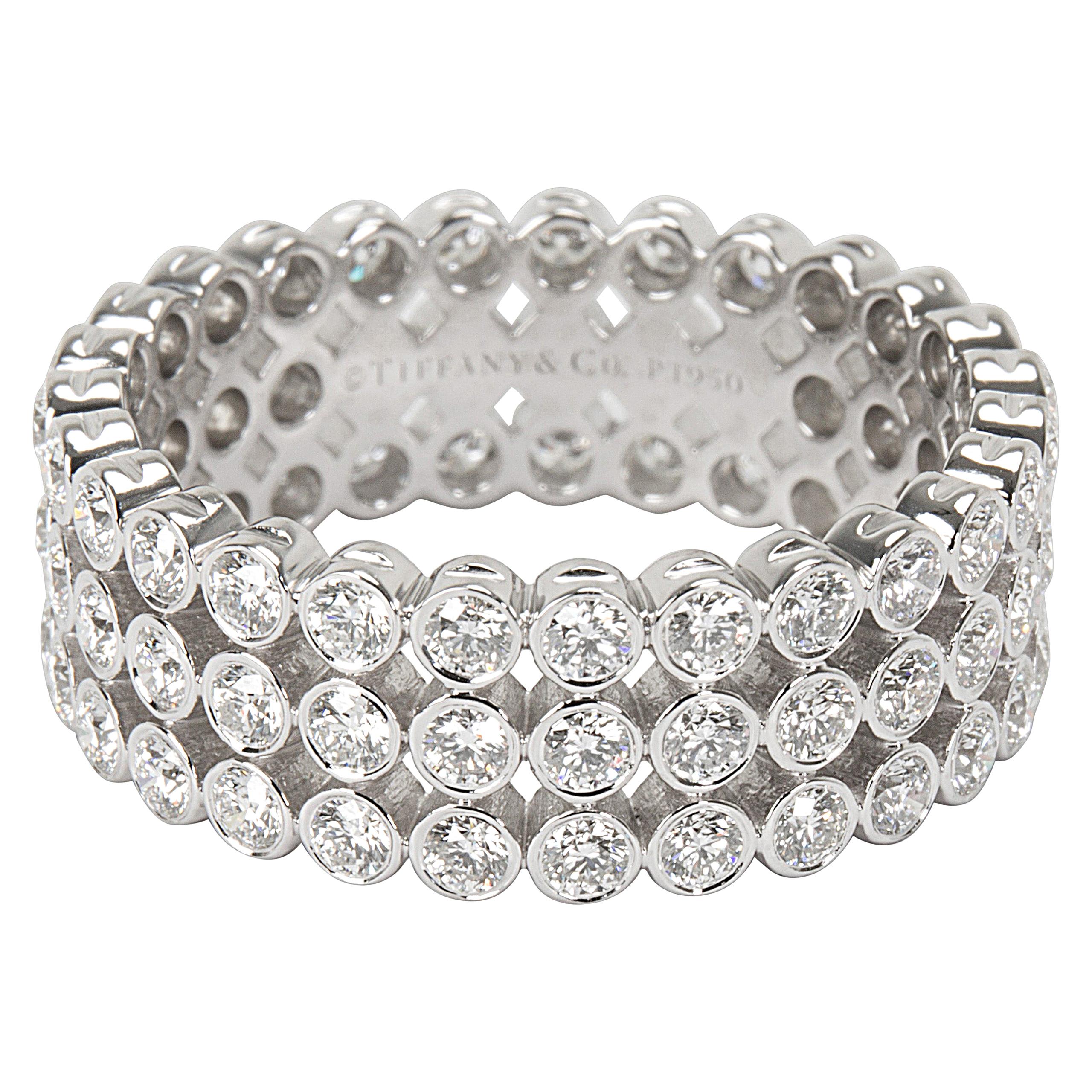 Tiffany and Co. Jazz Diamond Fashion Ring in Platinum 2.13 Carat For ...