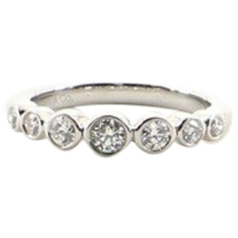Tiffany and Co. Jazz Graduated Band Ring Platinum and Diamonds at 1stDibs