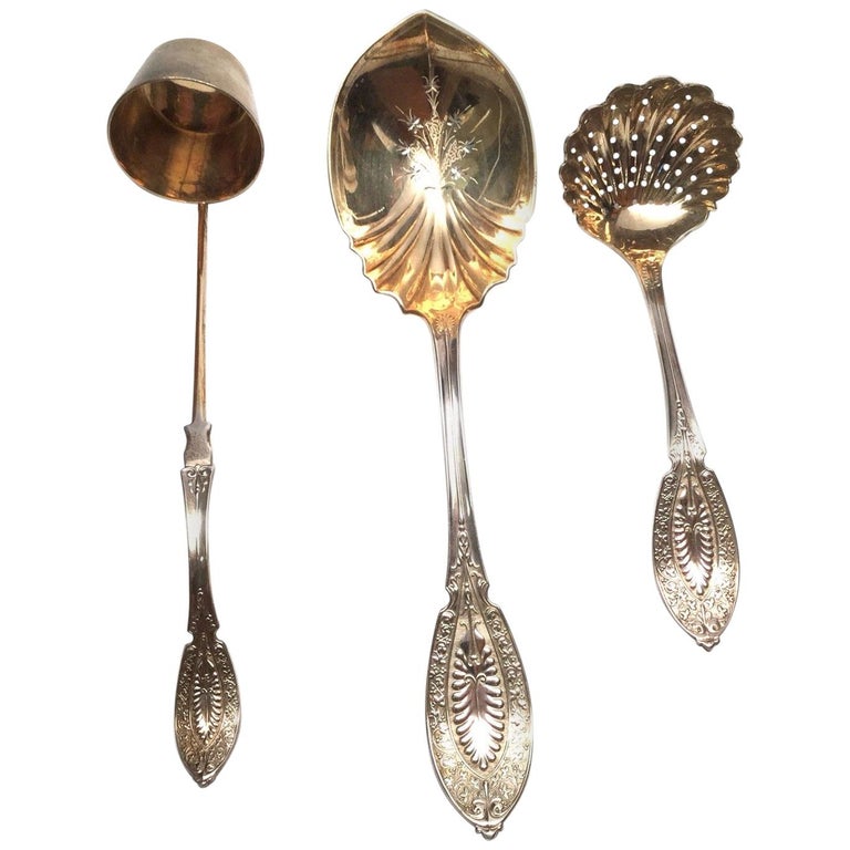 Tiffany and Co. John Polhamus 1874 Princess Pattern Gold Washed Serving ...