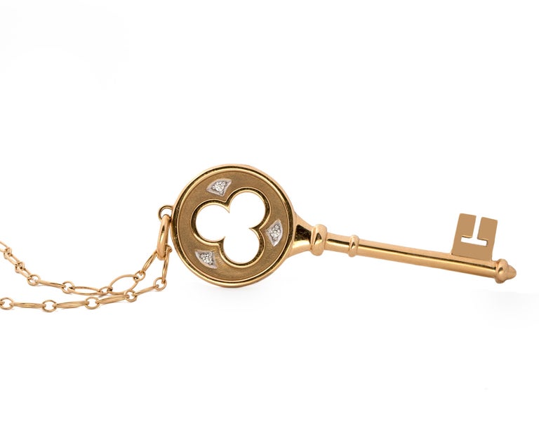 Tiffany and Co. Key Chain Necklace, 18 Karat Gold For Sale at 1stDibs ...