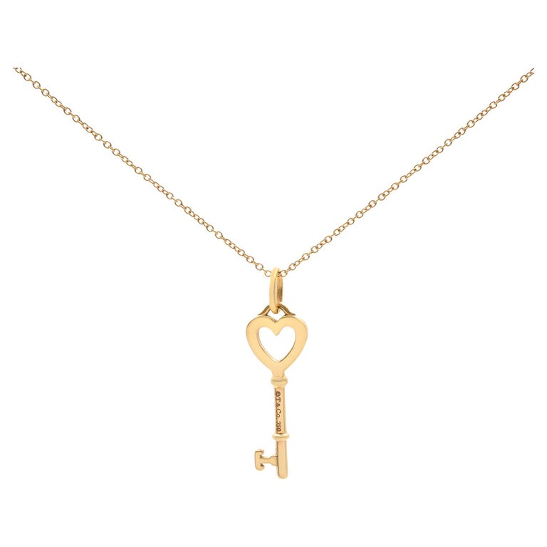 Tiffany and Co. Key Heart Pendant Necklace 18k Rose Gold at 1stDibs