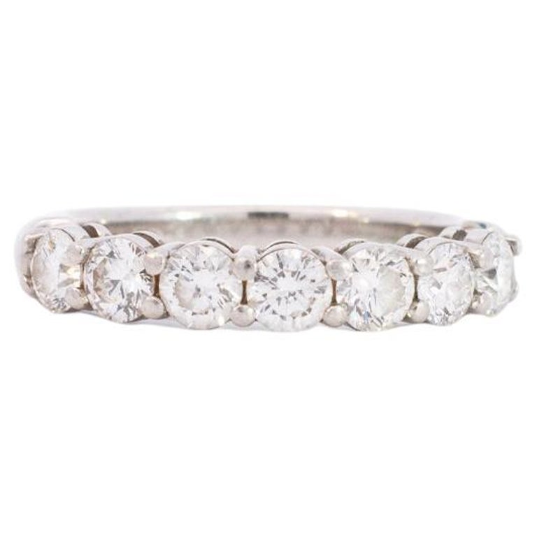 Tiffany and Co. Ladies Embrace Platinum Half-Eternity Diamond Wedding Band For Sale at 1stDibs