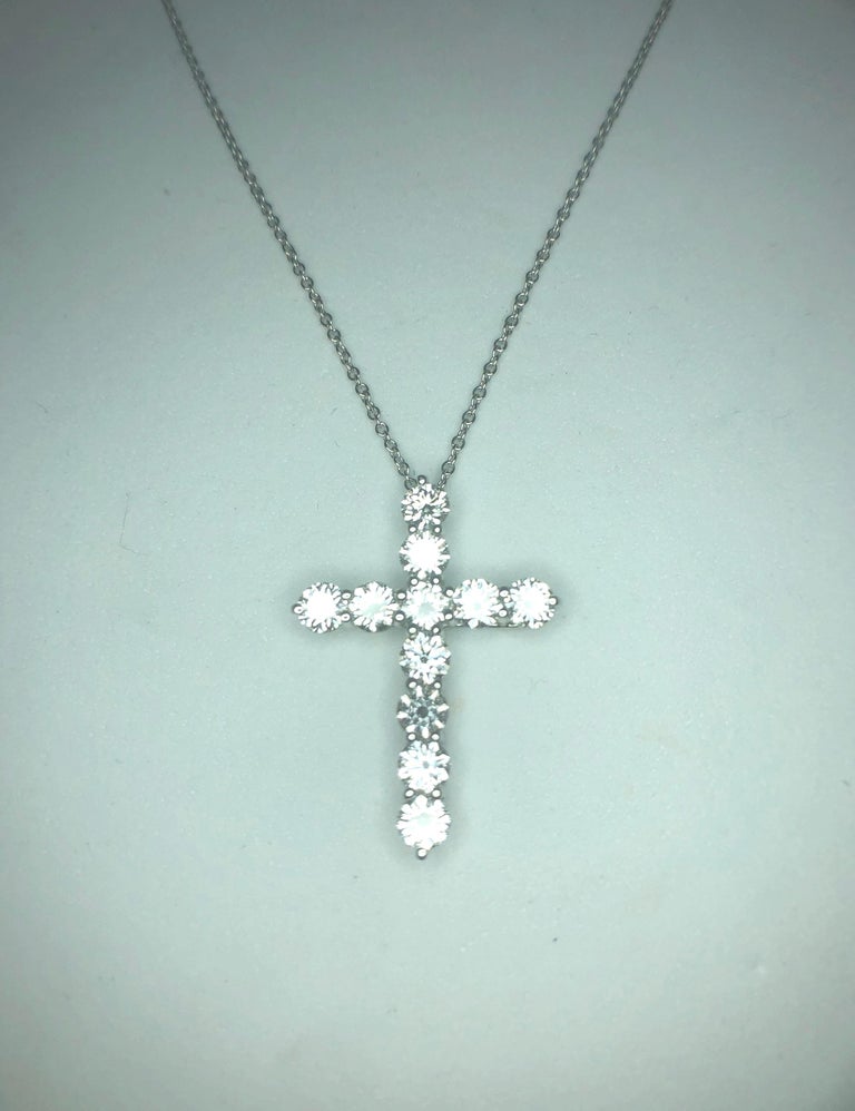 Tiffany and Co. Large Diamond Cross Pendant in Platinum at 1stDibs