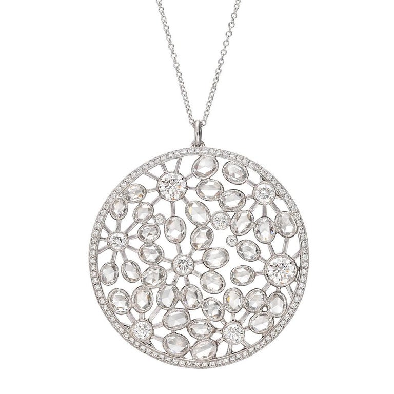 Tiffany and Co. Large Diamond Foliate Pendant Necklace at 1stDibs ...
