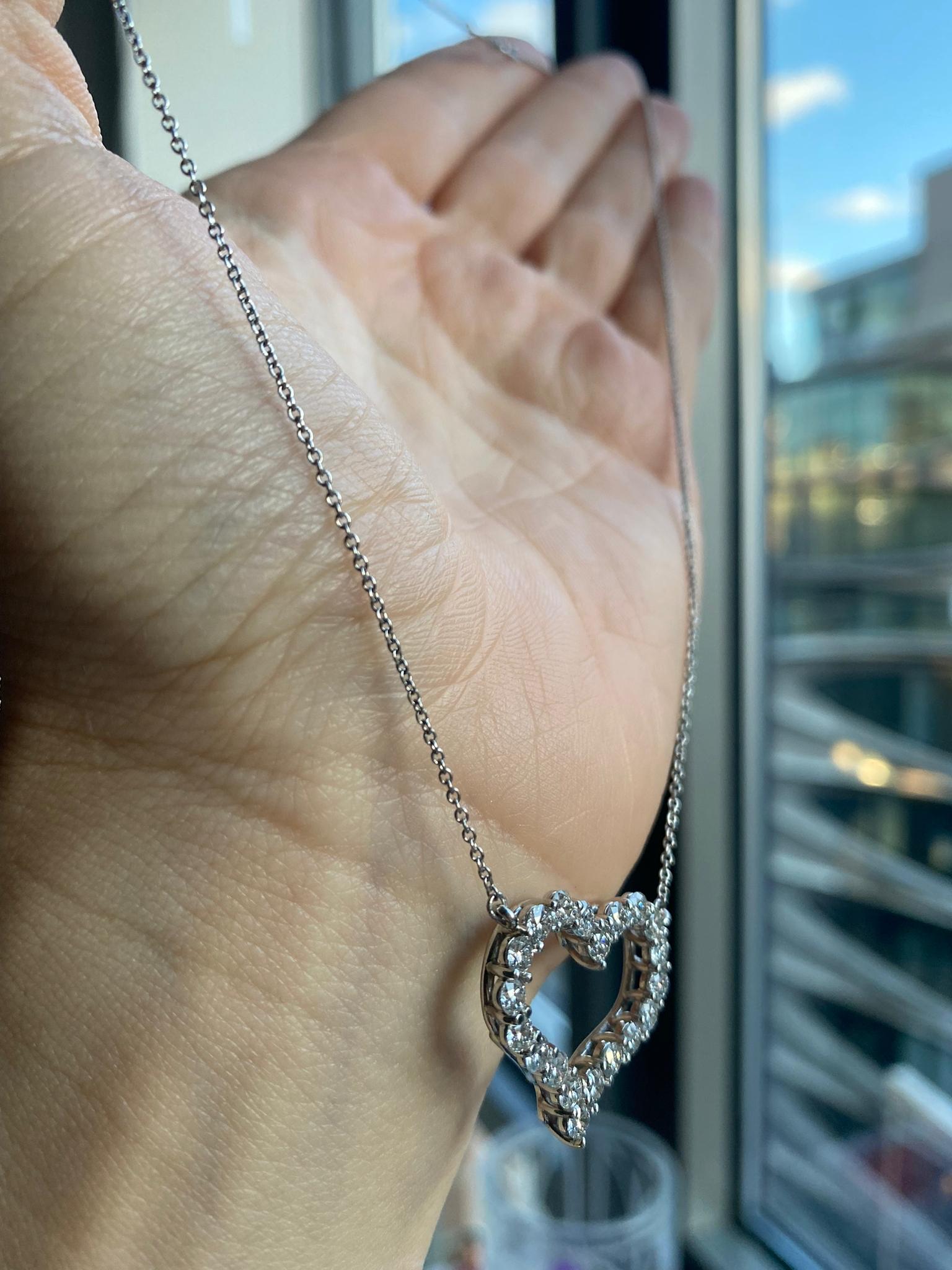 Tiffany Co Large Diamond Heart , platinum , 1.96 ctw diamonds For Sale ...