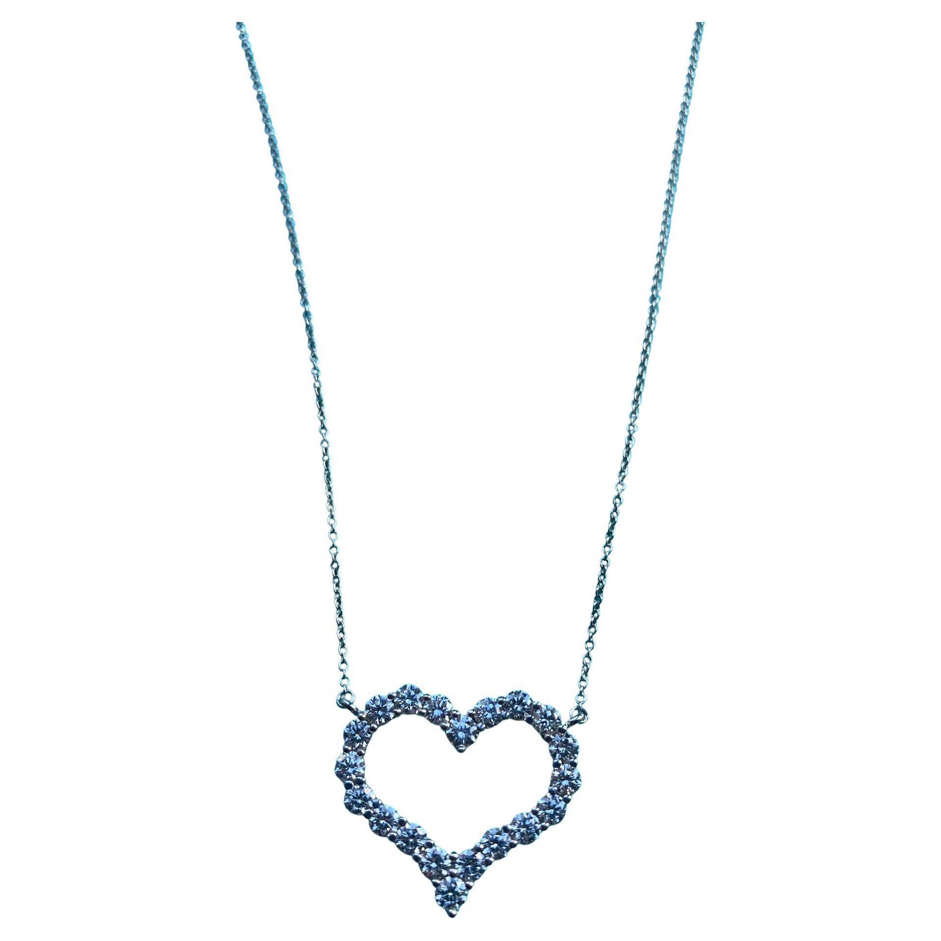 Tiffany Co Large Diamond Heart , platinum , 1.96 ctw diamonds For Sale ...
