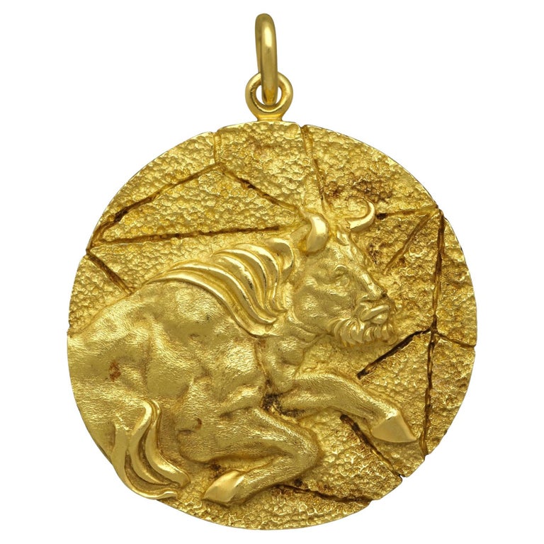 Tiffany and Co. Large Heavy Vintage Taurus The Bull Zodaic Pendant ...