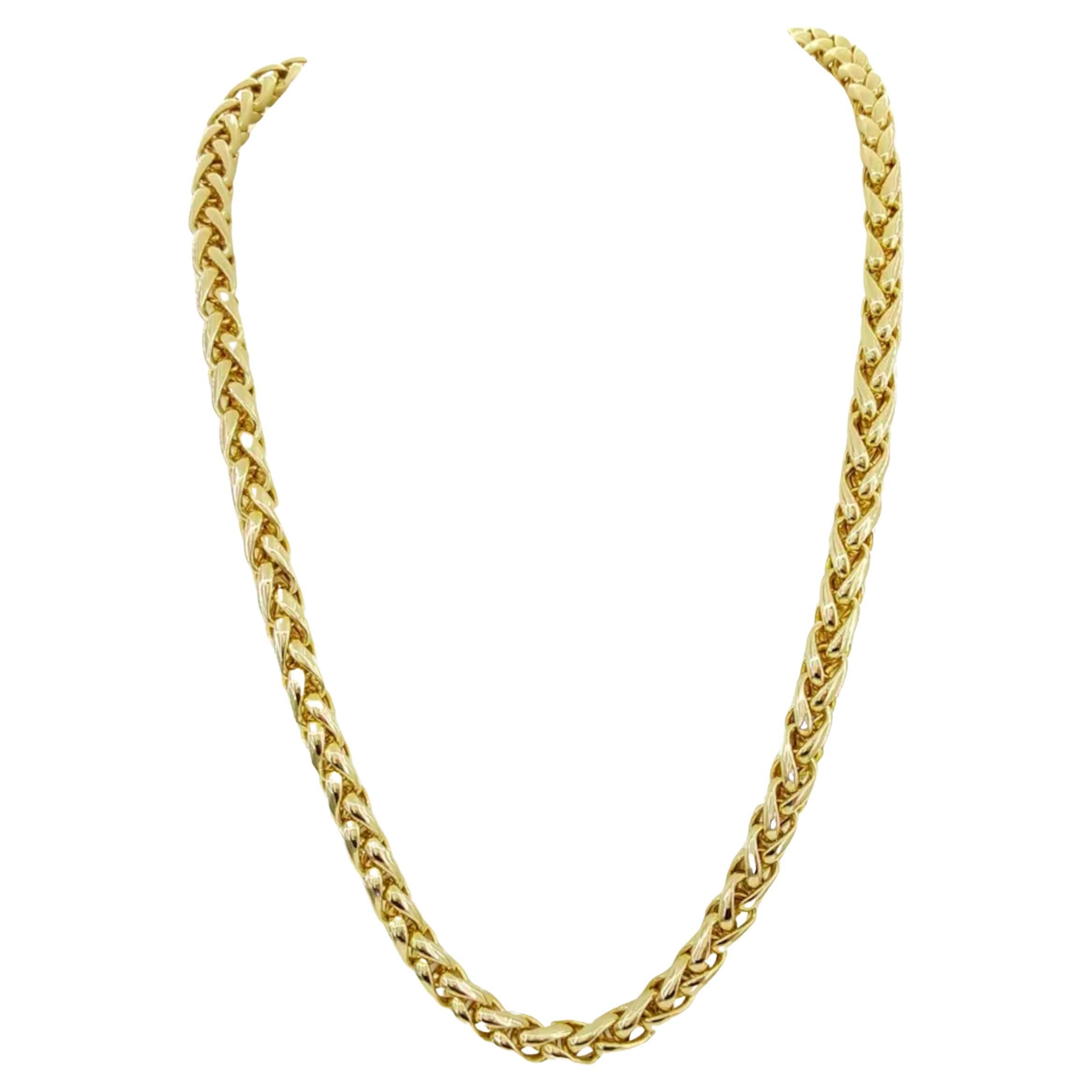 Tiffany and Co. Large Wheat 18k Yellow Gold Necklace 115 grams For Sale ...