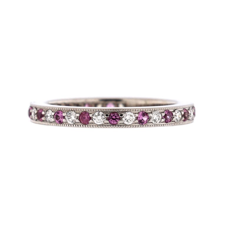 Tiffany and Co. Legacy Band Ring Platinum with Pink Sapphires and ...