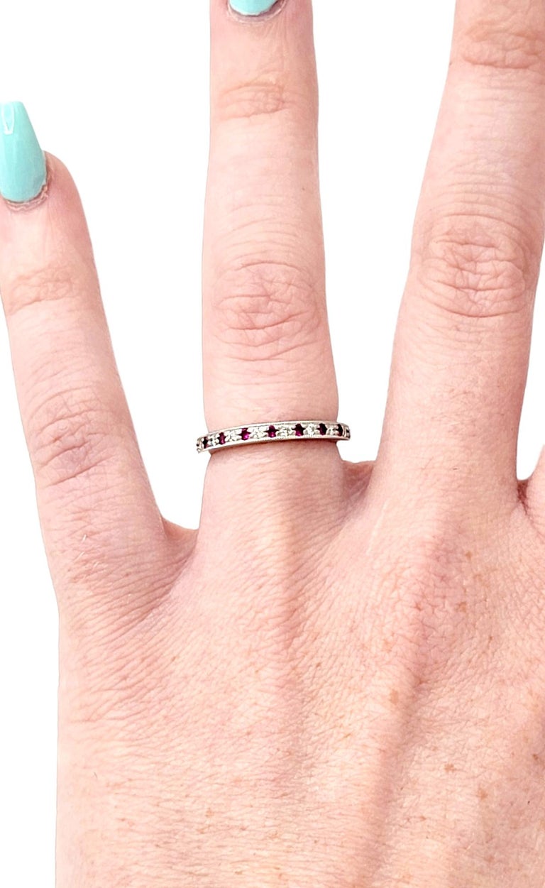 Tiffany and Co. Legacy Collection Ruby and Diamond Eternity Band Ring ...