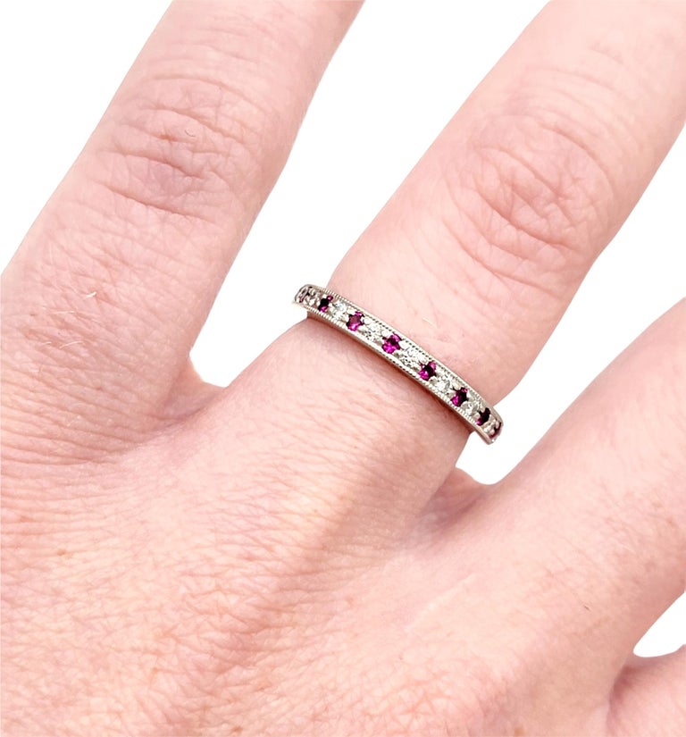 Tiffany and Co. Legacy Collection Ruby and Diamond Eternity Band Ring ...