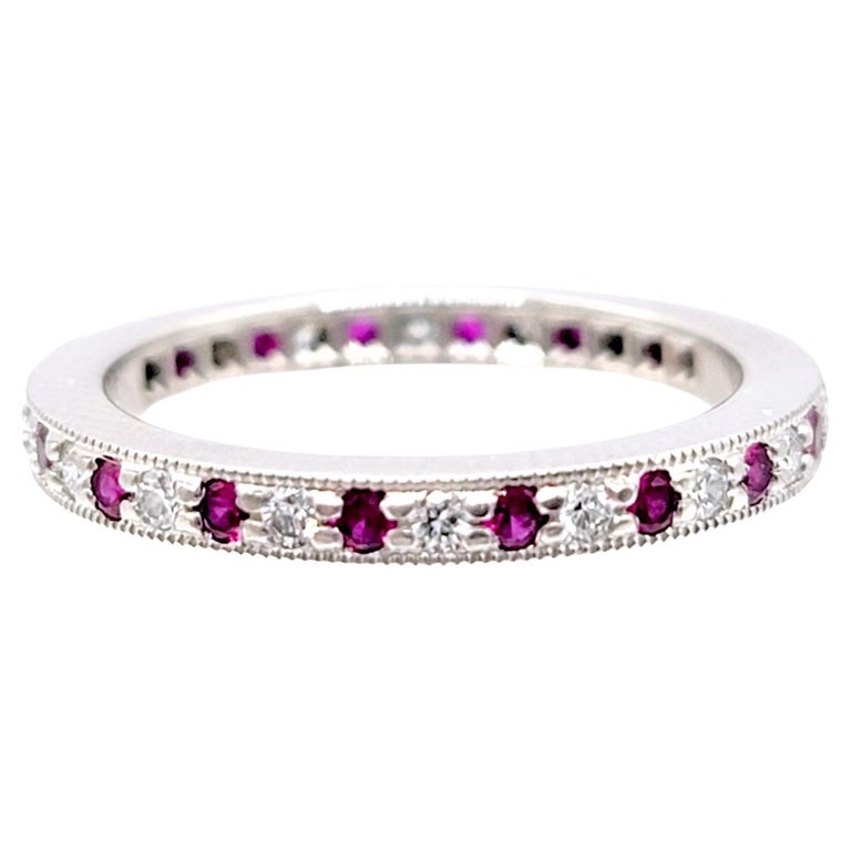 Tiffany and Co. Legacy Collection Ruby and Diamond Eternity Band Ring ...