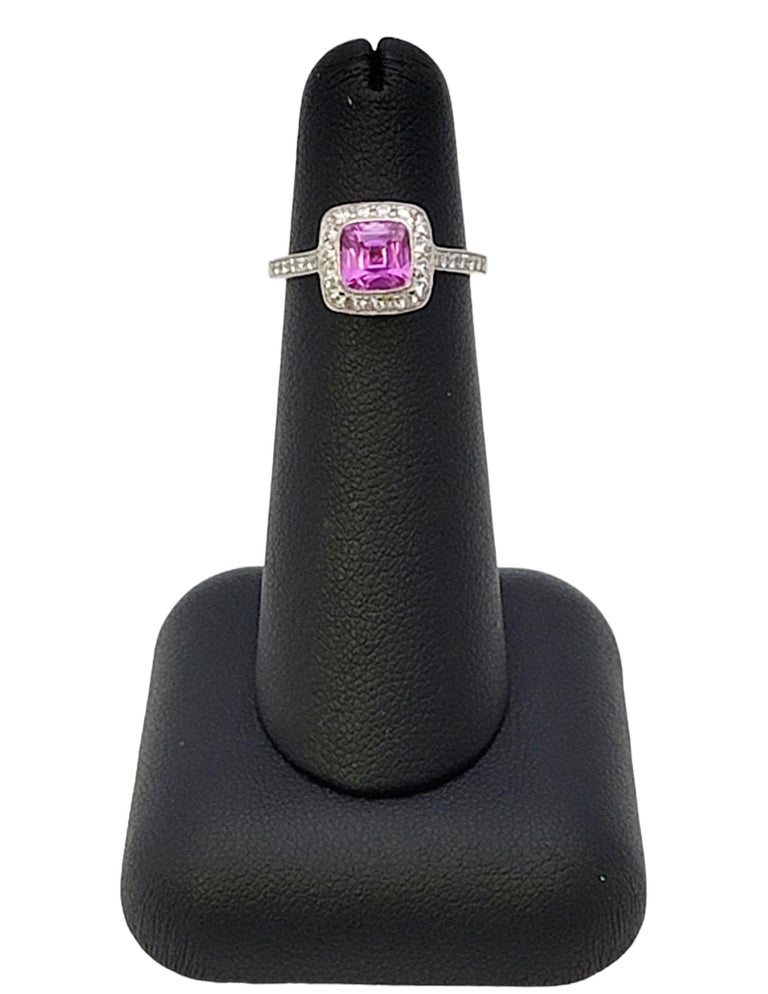 Tiffany and Co. Legacy Pink Sapphire and Diamond Halo Ring in Platinum ...