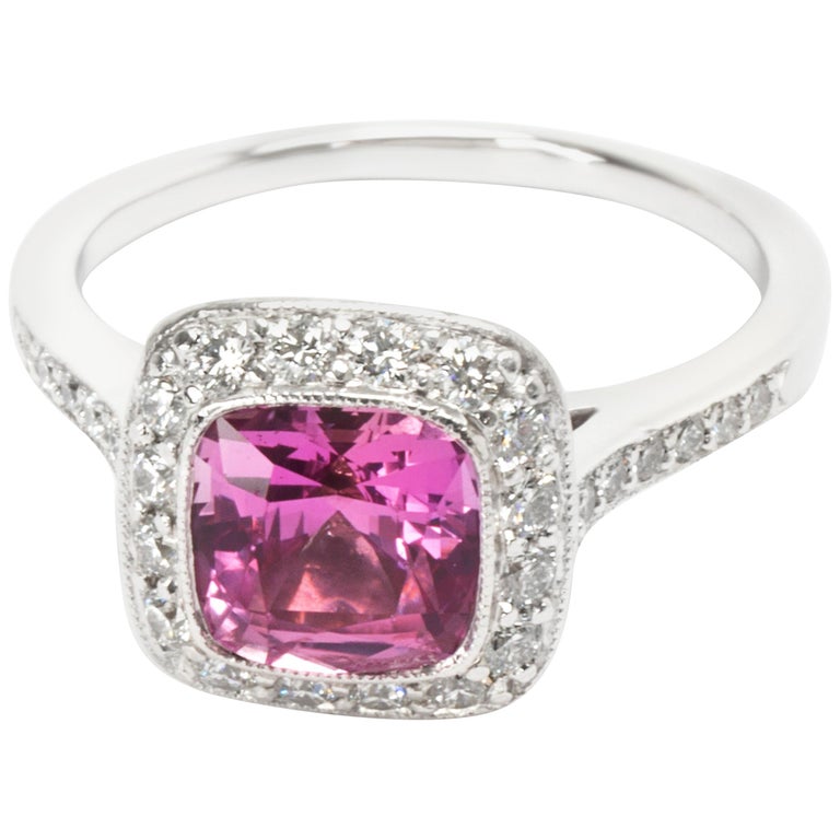 Tiffany and Co. Legacy Pink Sapphire and Diamond Ring in Platinum 0.54 ...