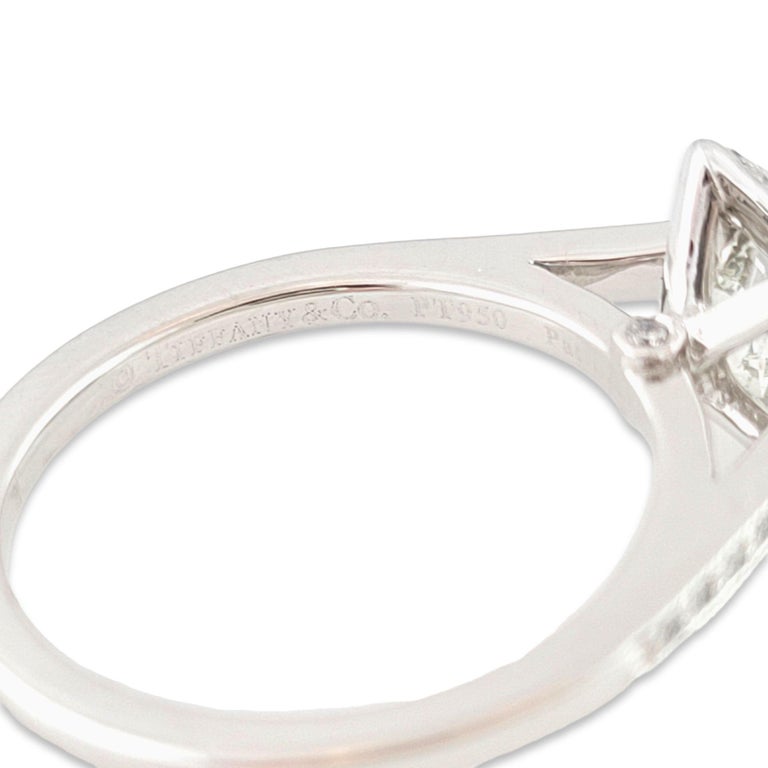Tiffany and Co Legacy Platinum Cushion Cut Diamond Halo Engagement Ring ...