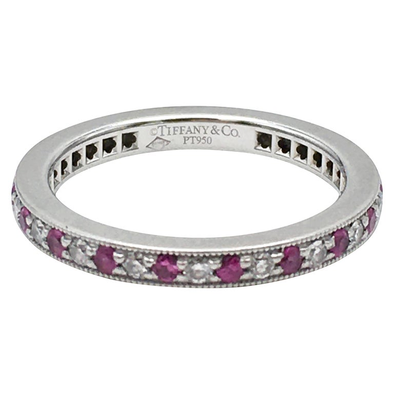 Tiffany and Co. 'Legacy' Platinum Diamond and Ruby Band at 1stDibs