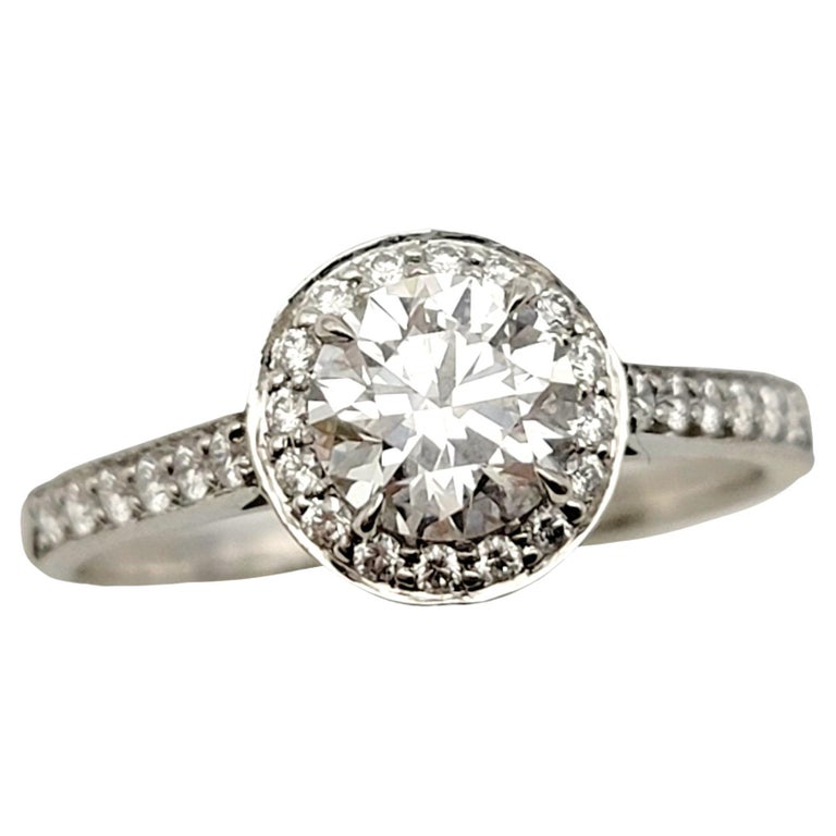 Tiffany and Co. Legacy Round Diamond Halo Diamond Engagement Ring .84 ...