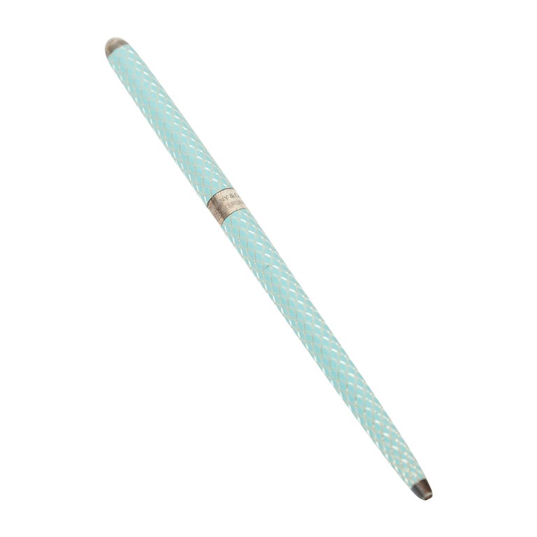 Tiffany and Co. Light Blue and Sterling Silver Pen at 1stDibs