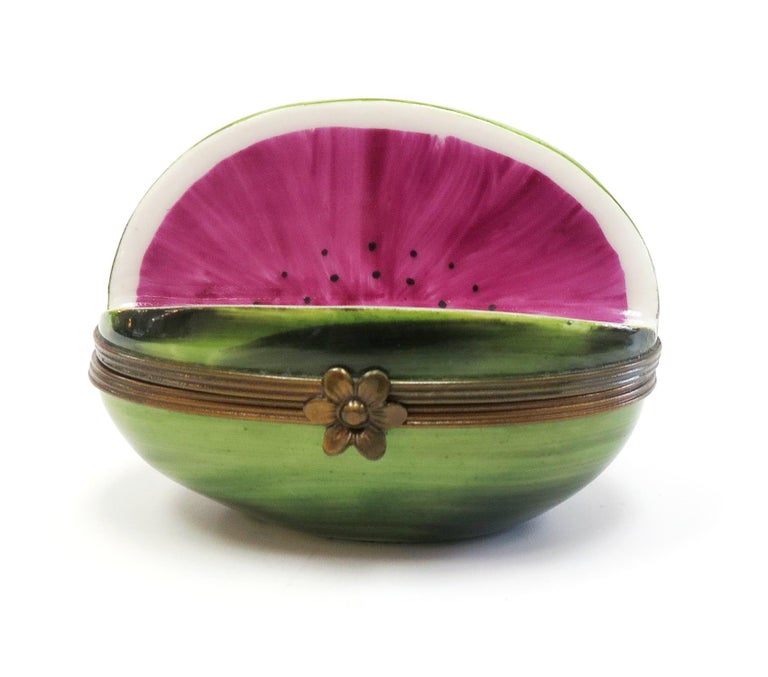 Tiffany and Co. Limoges France Box Hand-Painted Cut Watermelon Shape ...