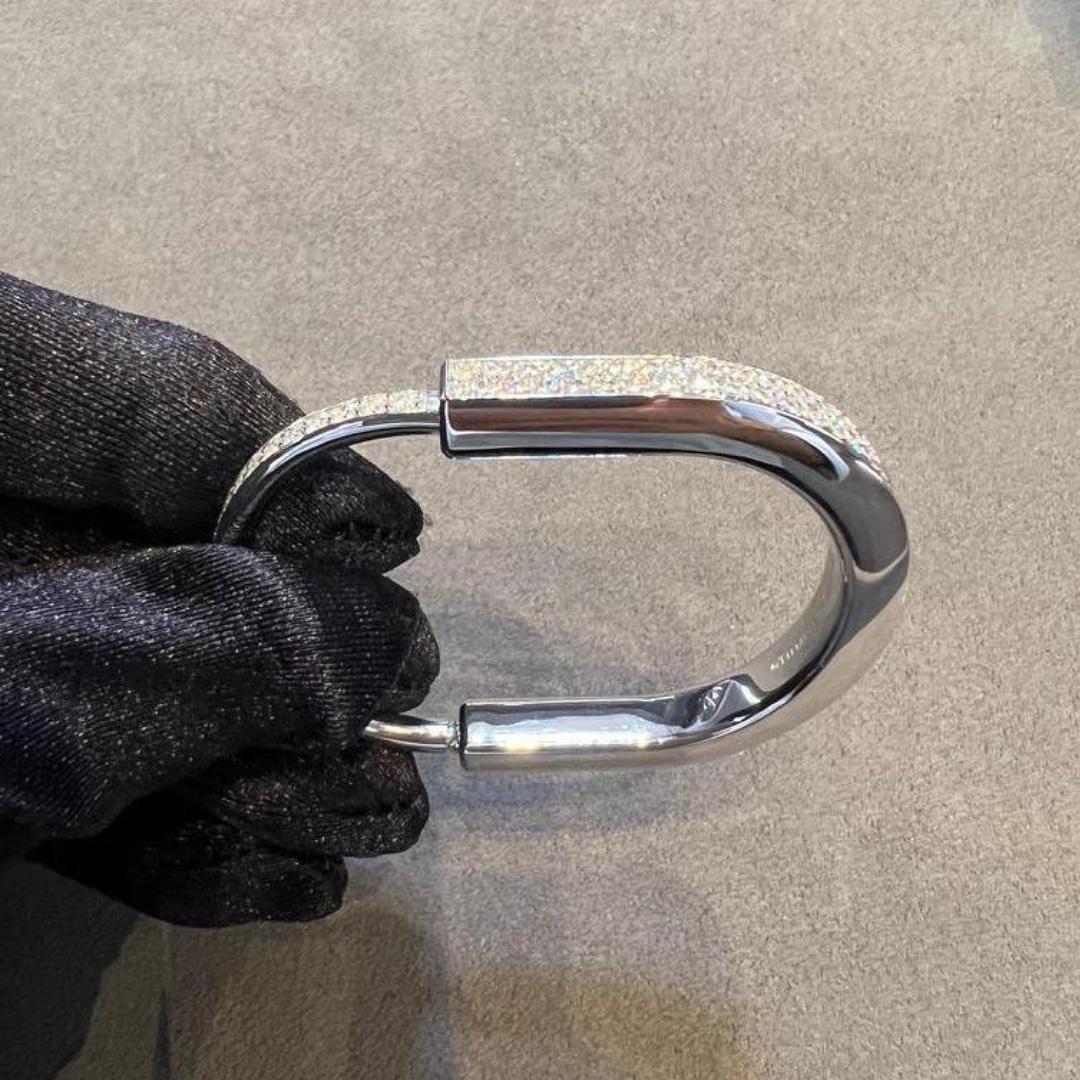 Tiffany and Co. Lock Bangle White Gold Full Pave Diamonds For Sale at ...