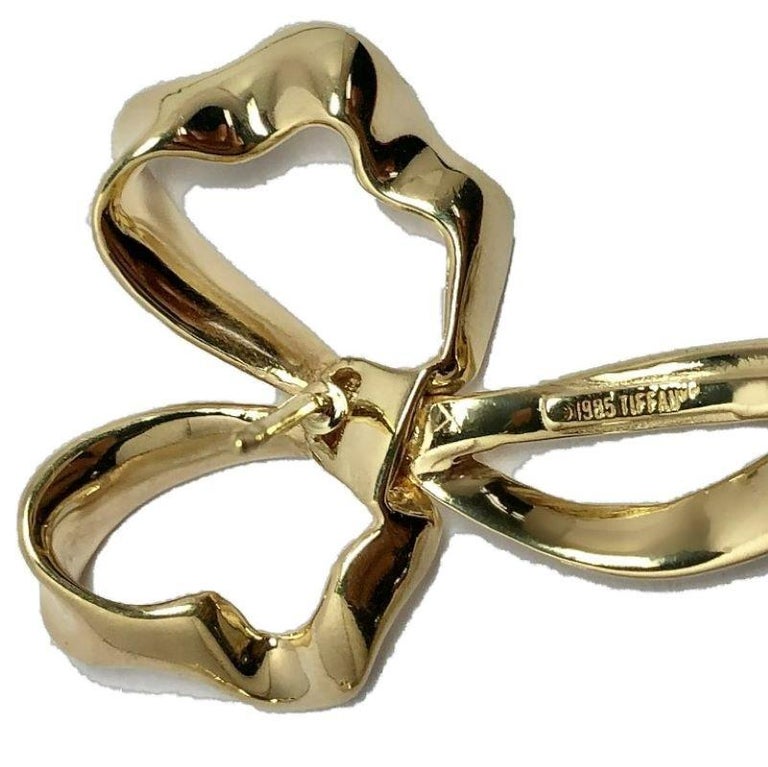 Tiffany and Co. Long Flowing Gold Ribbon Earrings with Diamonds For ...